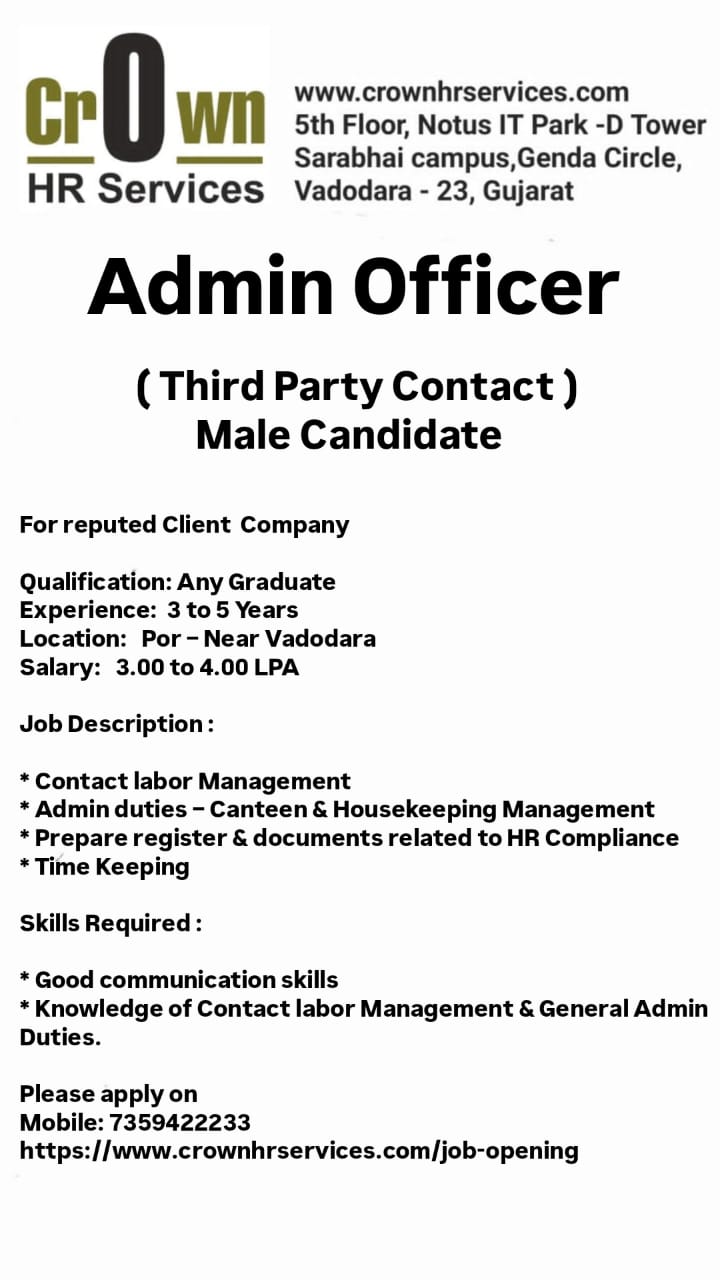 Crown HR | Admin Officer| Job-Opening